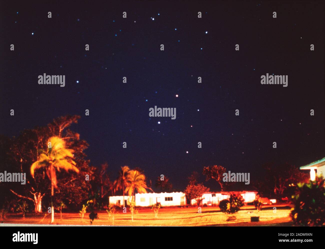 Southern cross (Crux Australis) constellation (lower centre) in the ...