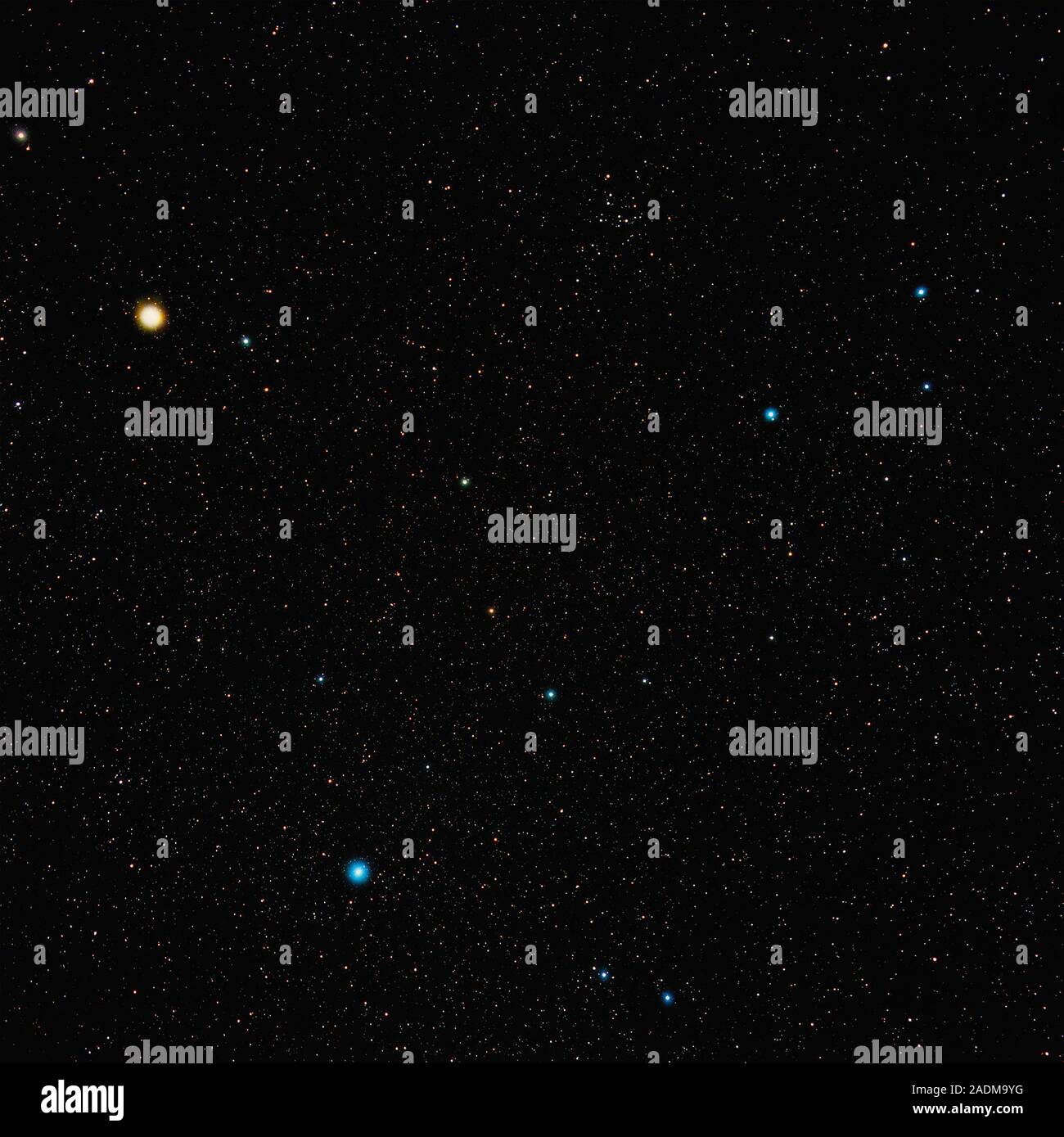 Virgo constellation. Optical image of the zodiacal constellation Virgo ...