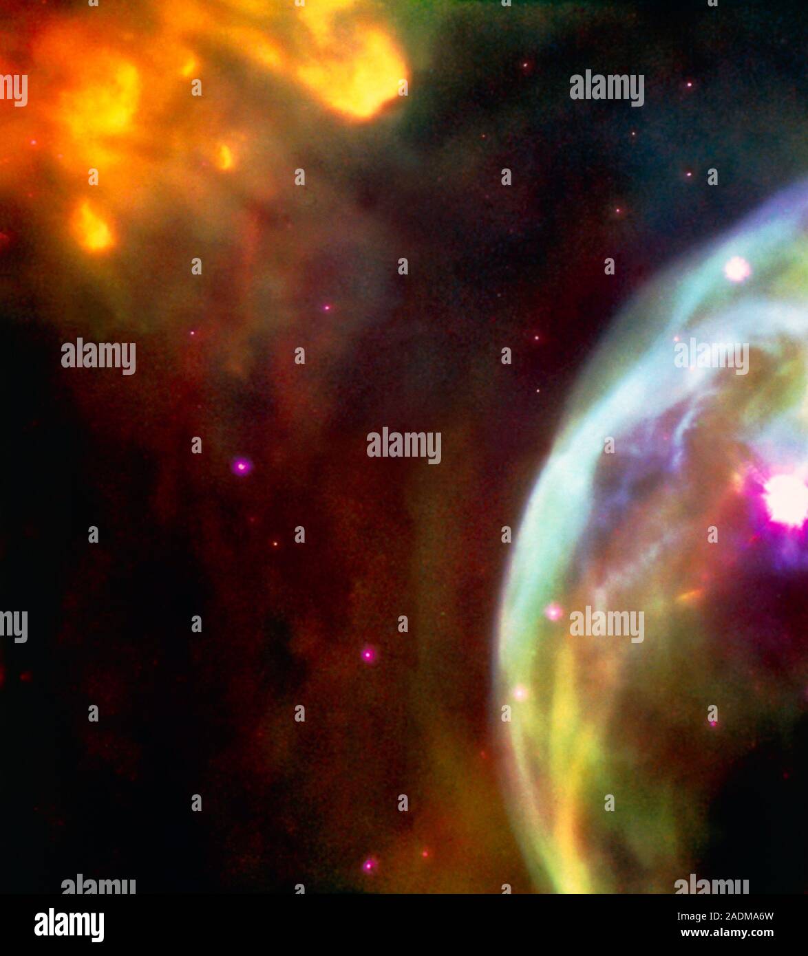 Bubble nebula. Hubble space telescope (HST) optical image of the Bubble nebula (NGC 7635). It is ...