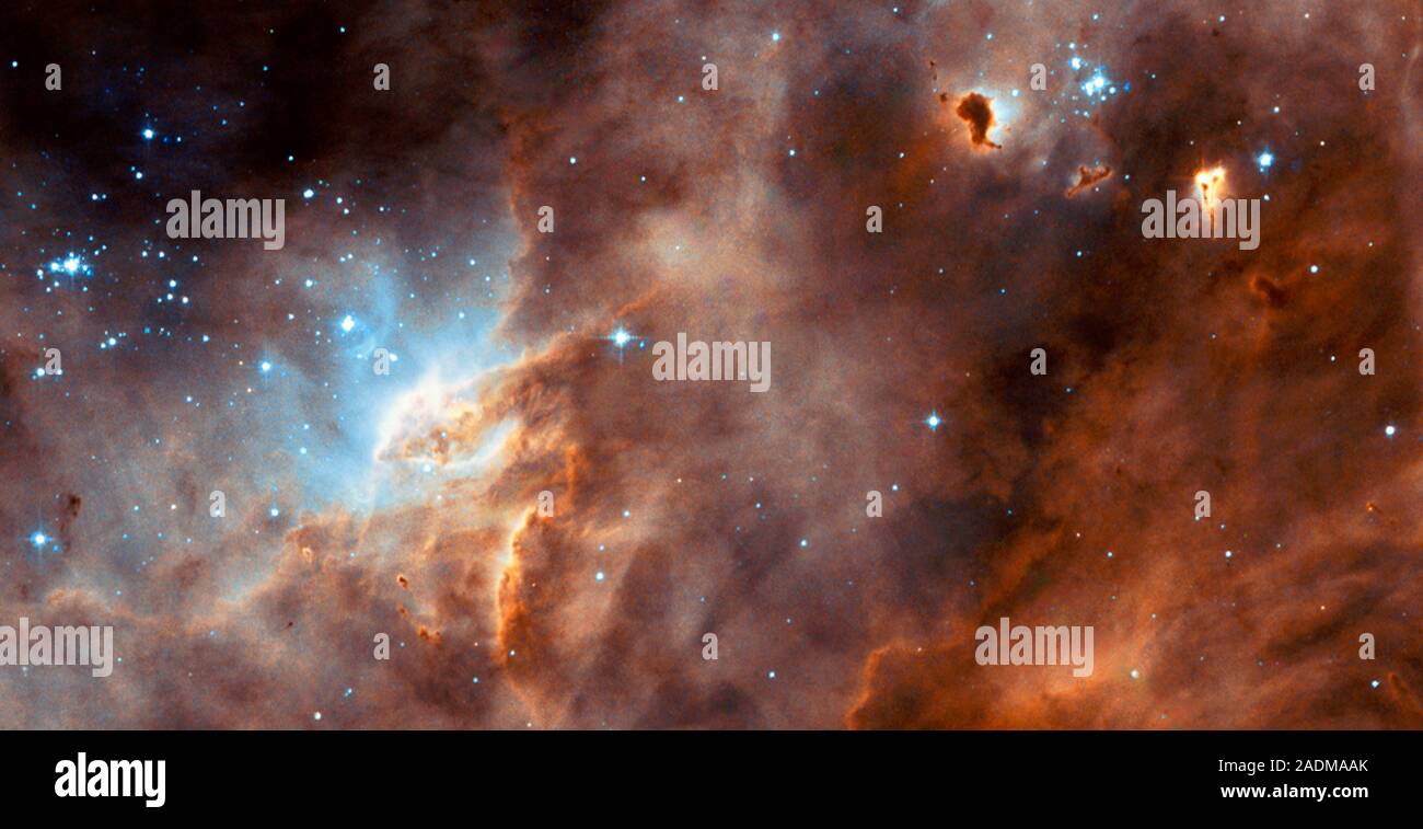 Emission nebula N11B. Hubble Space Telescope (HST) of the N11B nebula ...