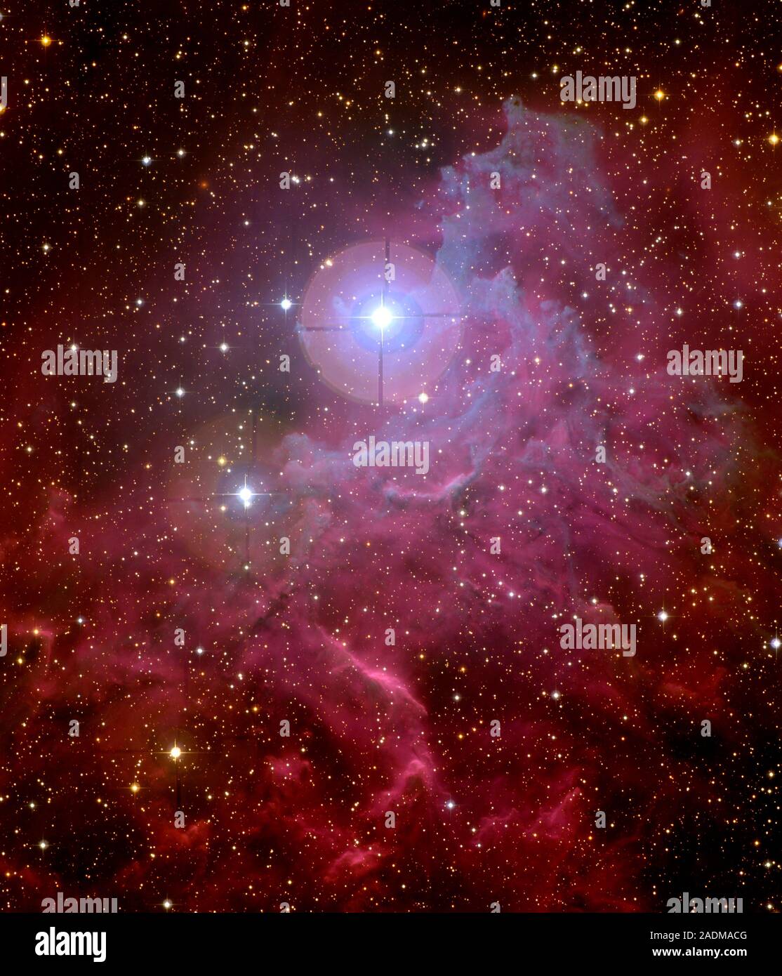 Flaming Star nebula (IC 405). This nebula is a cloud of gas that emits ...