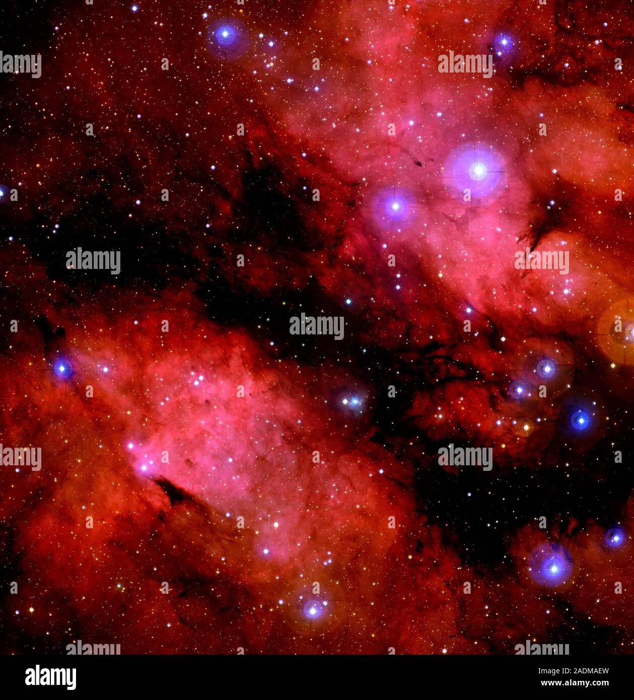 Dark nebula LDN 889, optical image. This dark dust cloud, stretching ...