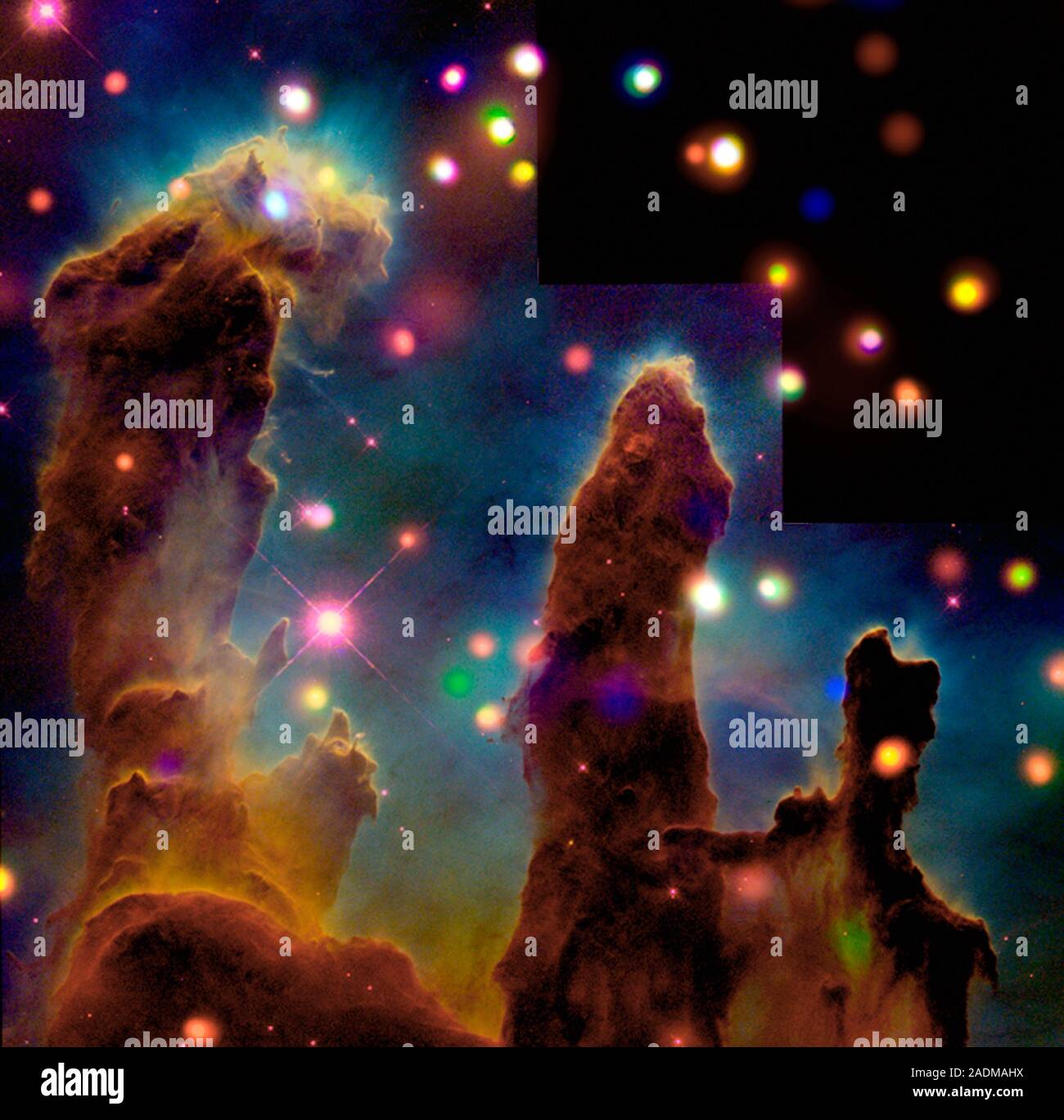 Pillars of Creation, combined Chandra X-ray Observatory and Hubble ...