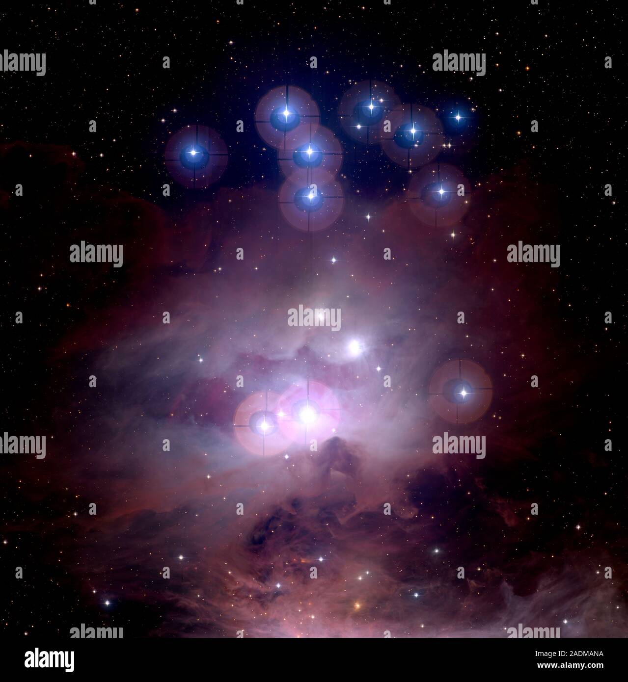 Reflection nebulae NGC 1973-1977. This group of nebulae does not emit ... Reflection nebulae NGC 1973-1977. This group of nebulae does not emit ...