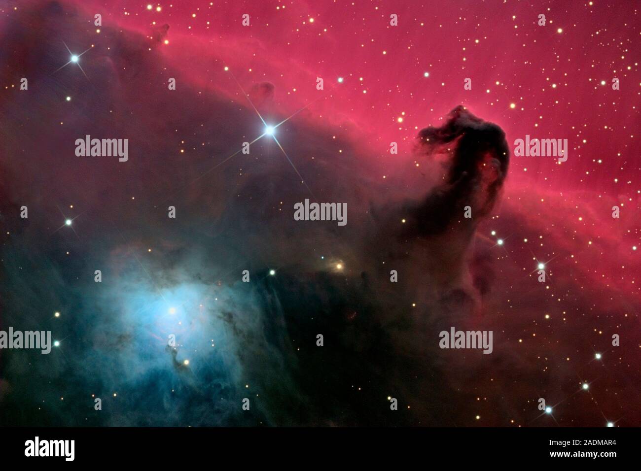 Horsehead nebula, optical image. The famous Horsehead is formed by the ...