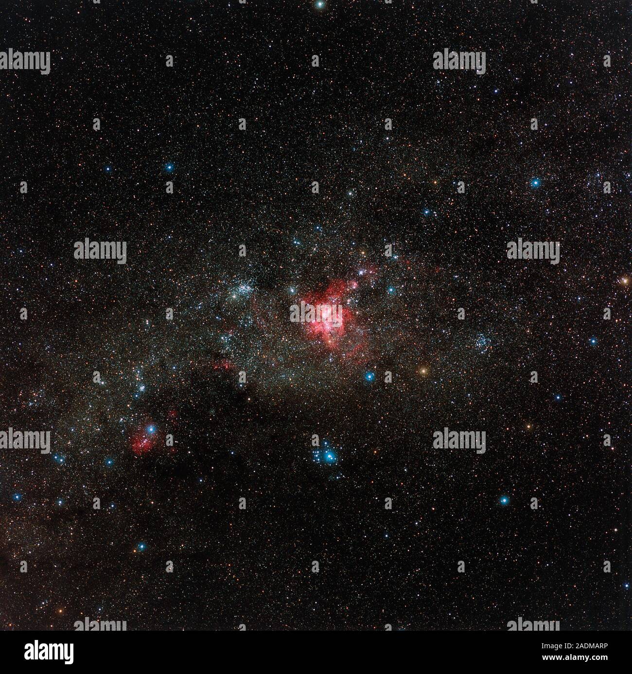 Eta Carinae Nebula. Optical image of the Eta Carinae Nebula (red) in the constellation Carina ...