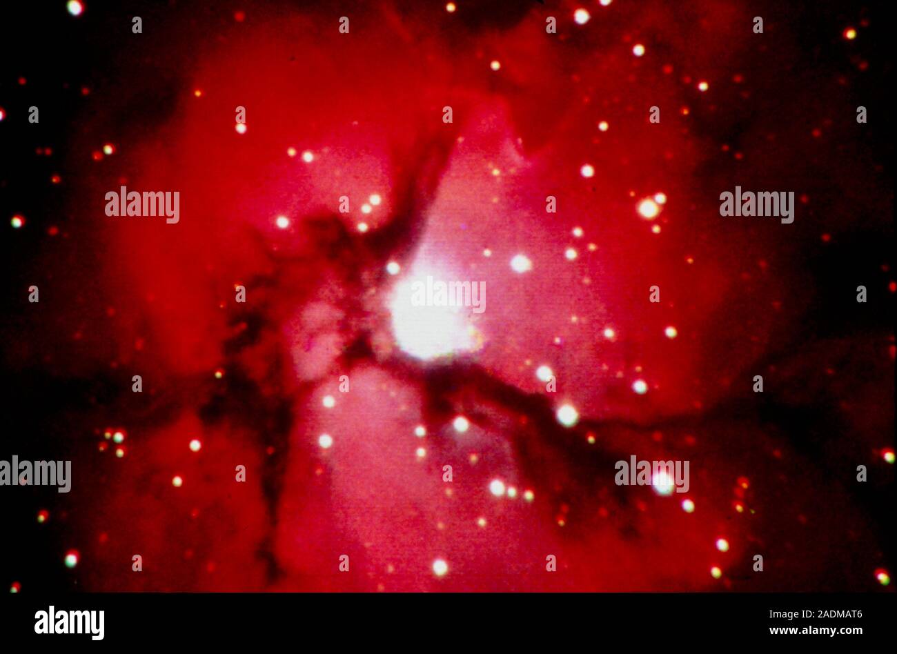 Optical CCD (Charge Coupled Device) image of the Trifid nebula M20 (NGC ...