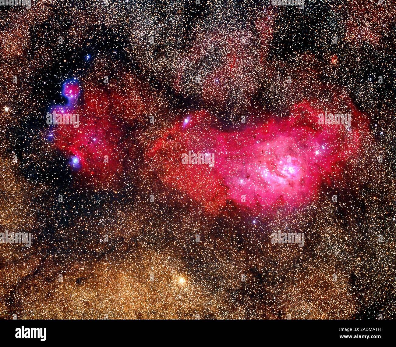 Lagoon nebula. Optical image of the Lagoon nebula (M8, NGC 6523). This ...