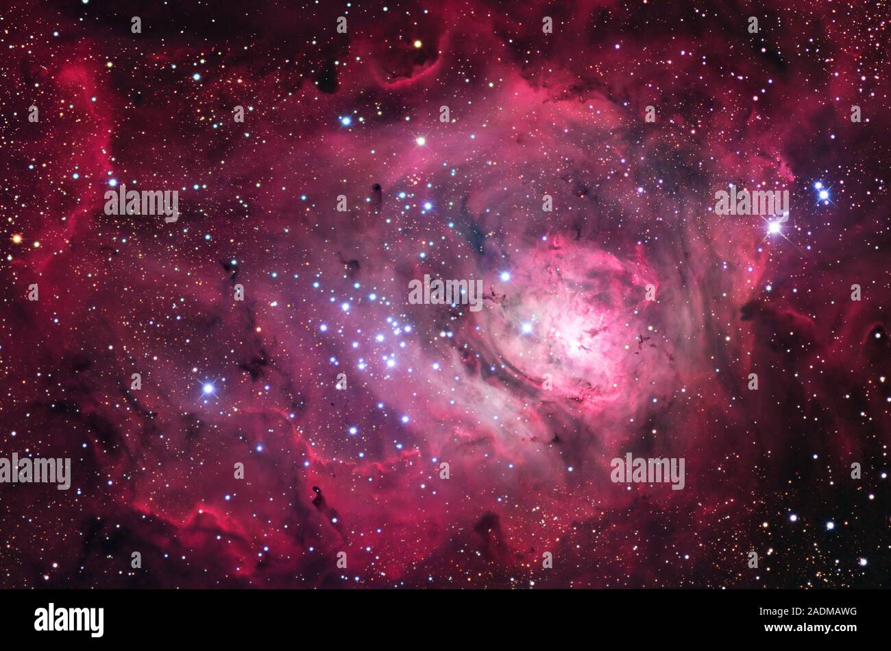 Lagoon nebula (M8), optical image. This nebula is an active region of ...