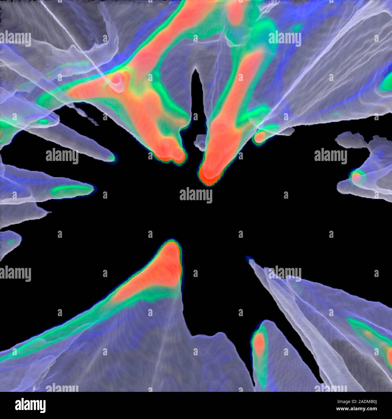 Early star formation, image 3 of 3. Supercomputer simulation of the ...