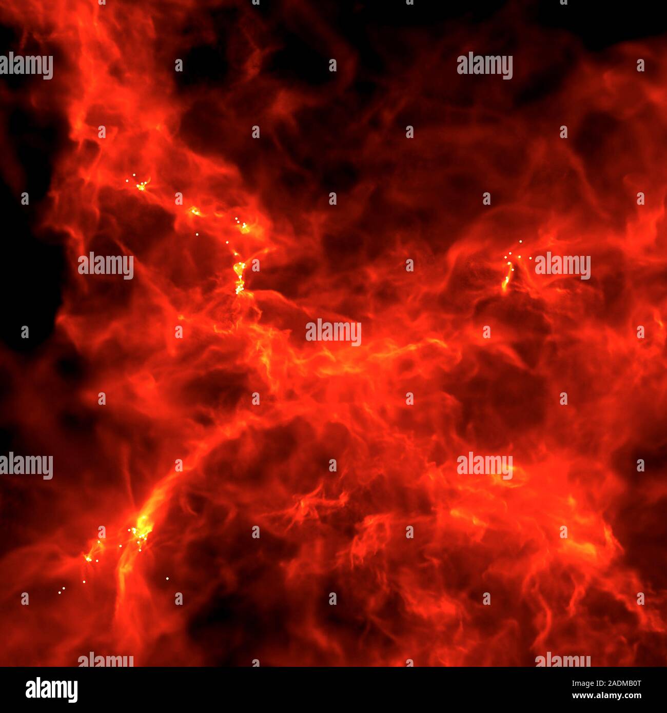 Star formation. Image 4 of 6. Computer model of a 2.6-light year ...