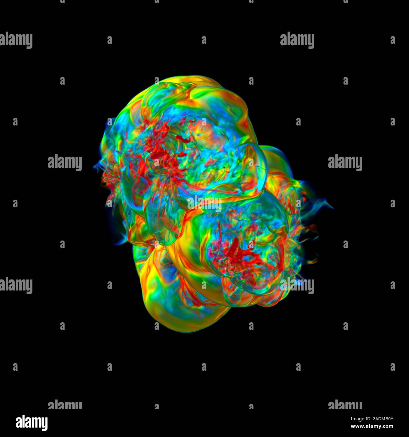 Galaxy formation. Image 1 of 3. Supercomputer simulation modelling the ...