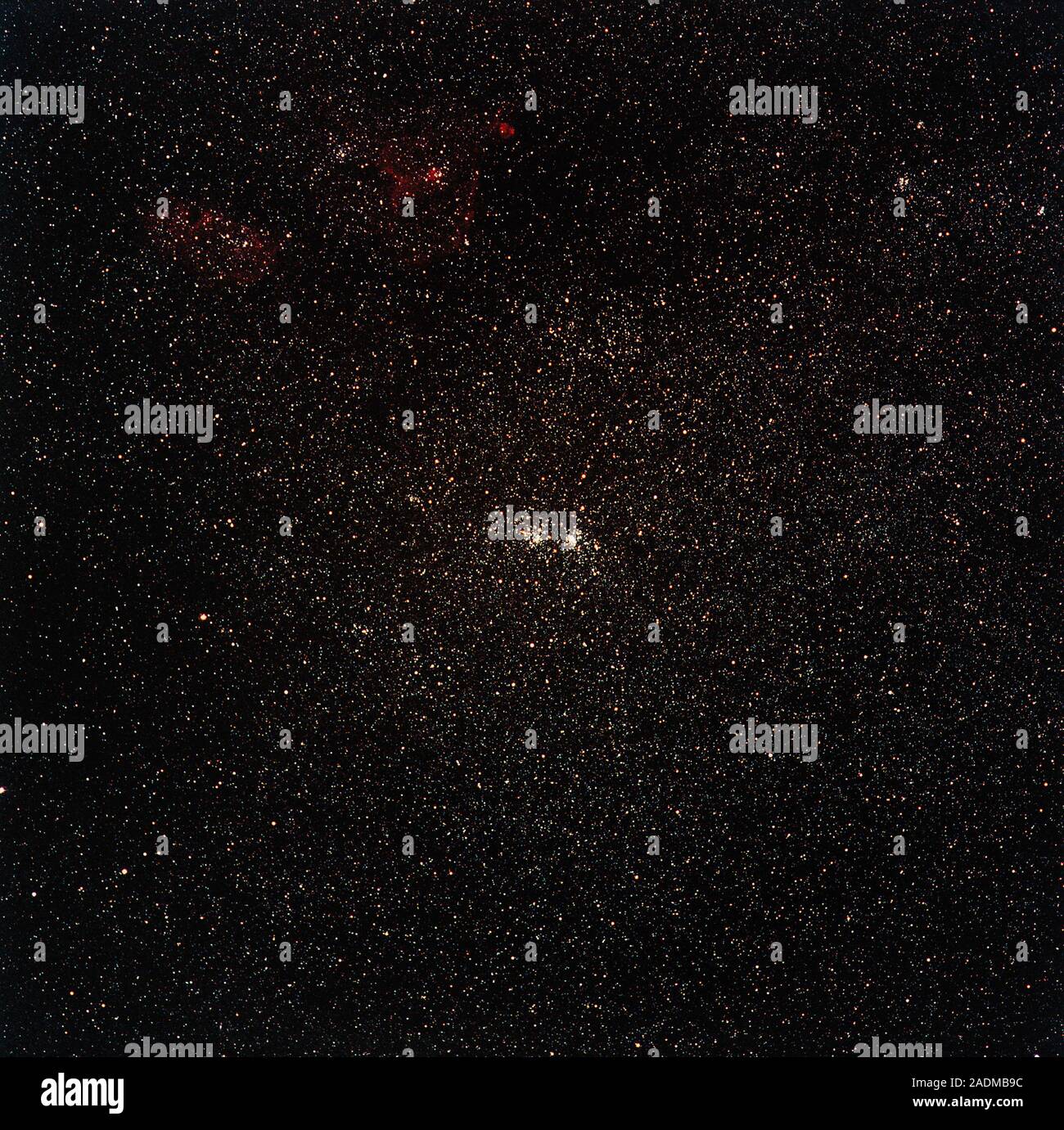 Double star cluster. Optical image of the double star cluster (centre ...