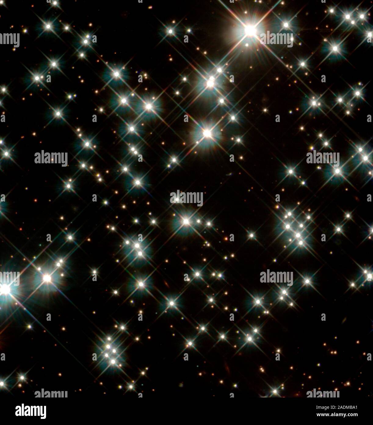 Stars in M4 globular cluster, optical Hubble Space Telescope (HST) image. Globular star clusters ...