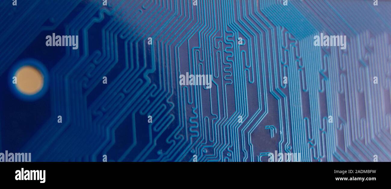 Modern printed circuit board, electronic circuit board, textolite ...