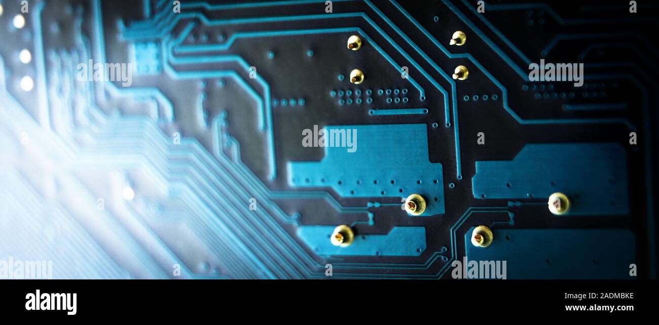 Modern printed circuit board, electronic circuit board, textolite ...