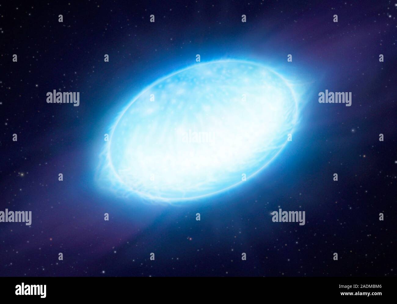 Spinning star. Artwork of the star Achernar, which bulges because it ...