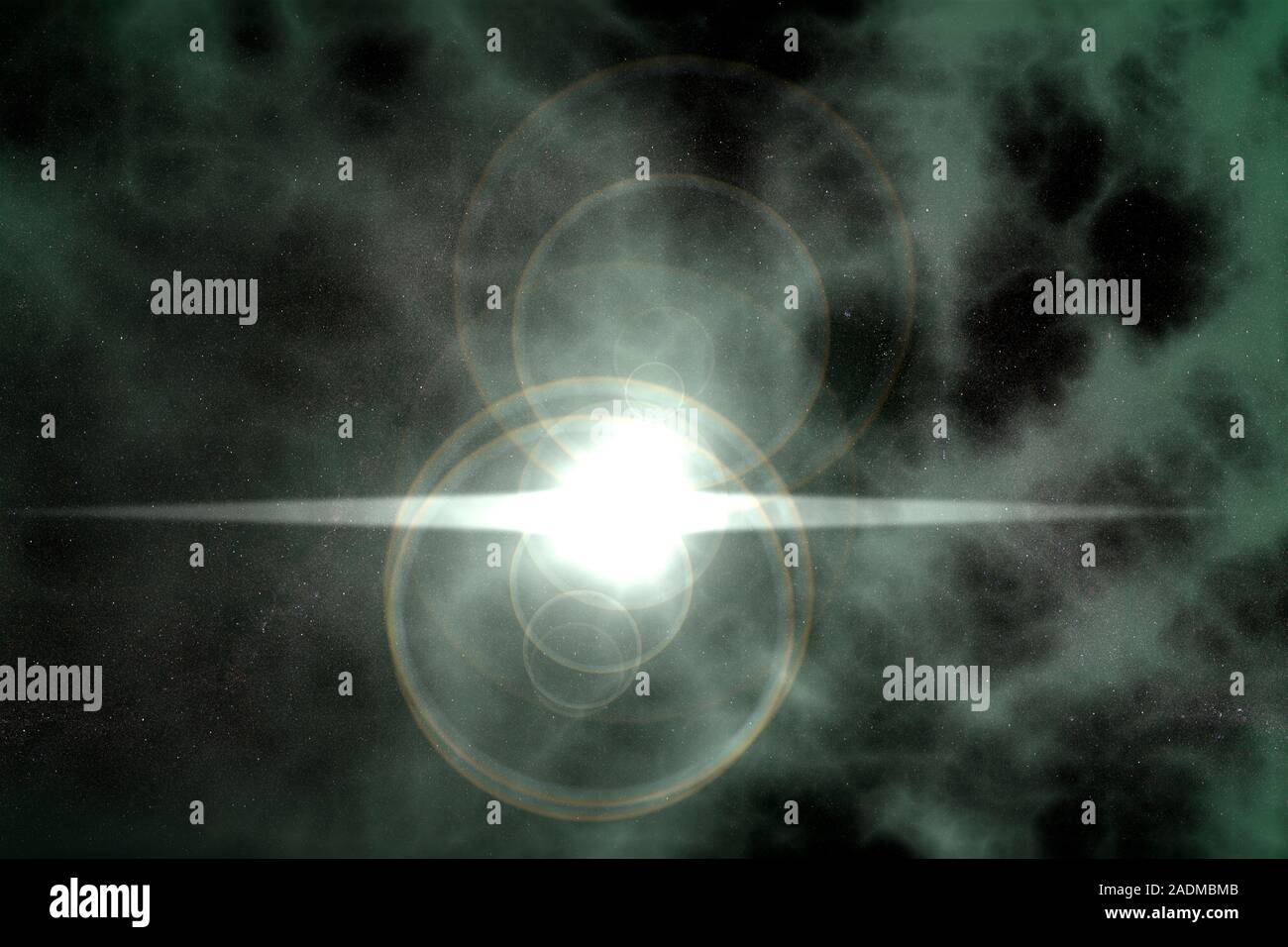 Star, computer artwork. The star is twinkling, a phenomenon caused by ...