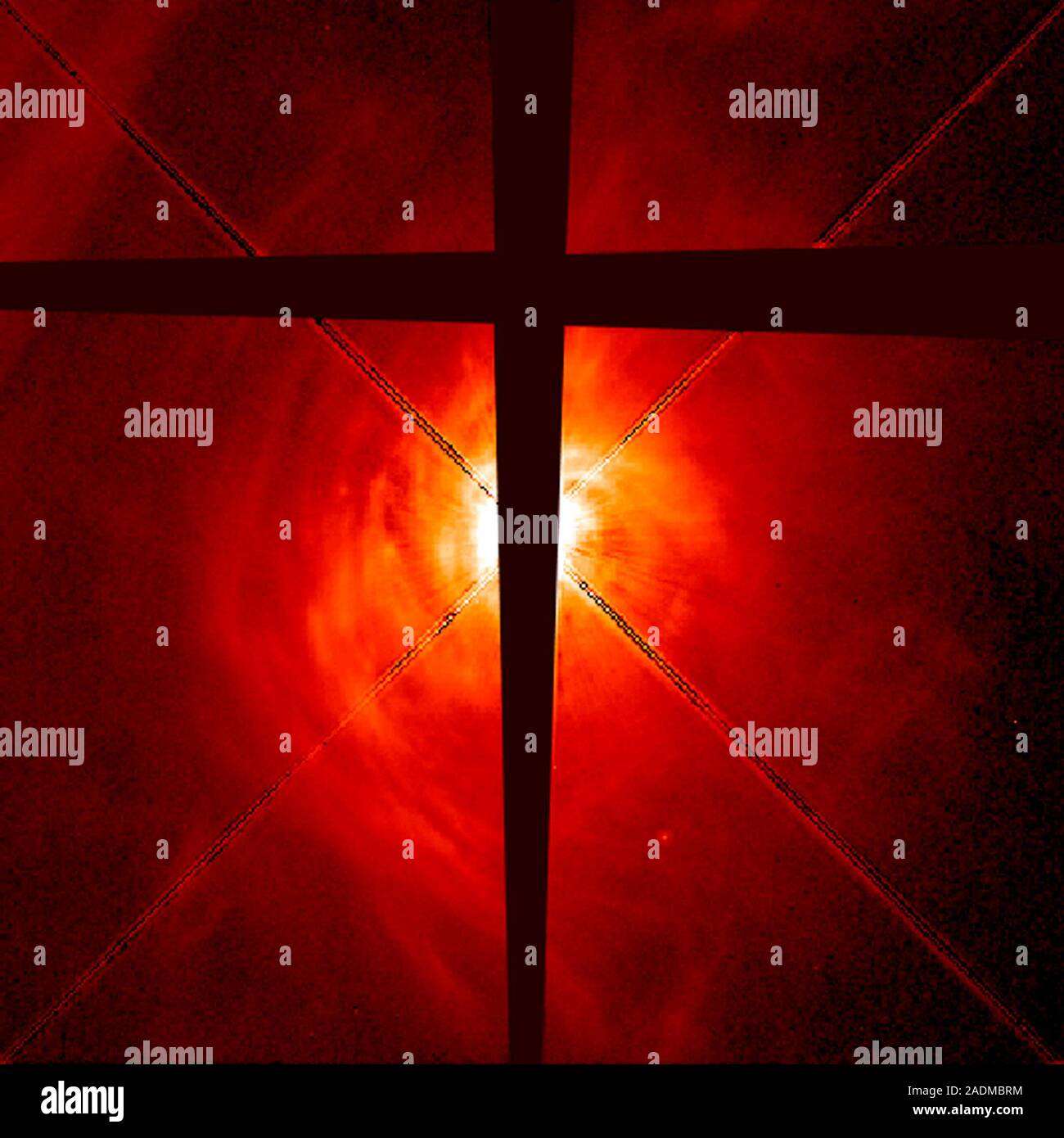 AB Aurigae star. Coloured Hubble Space Telescope (HST) image of a disk ...
