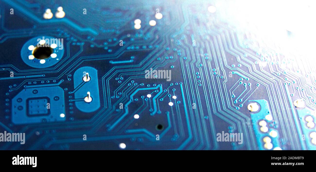 Modern printed circuit board, electronic circuit board, textolite ...
