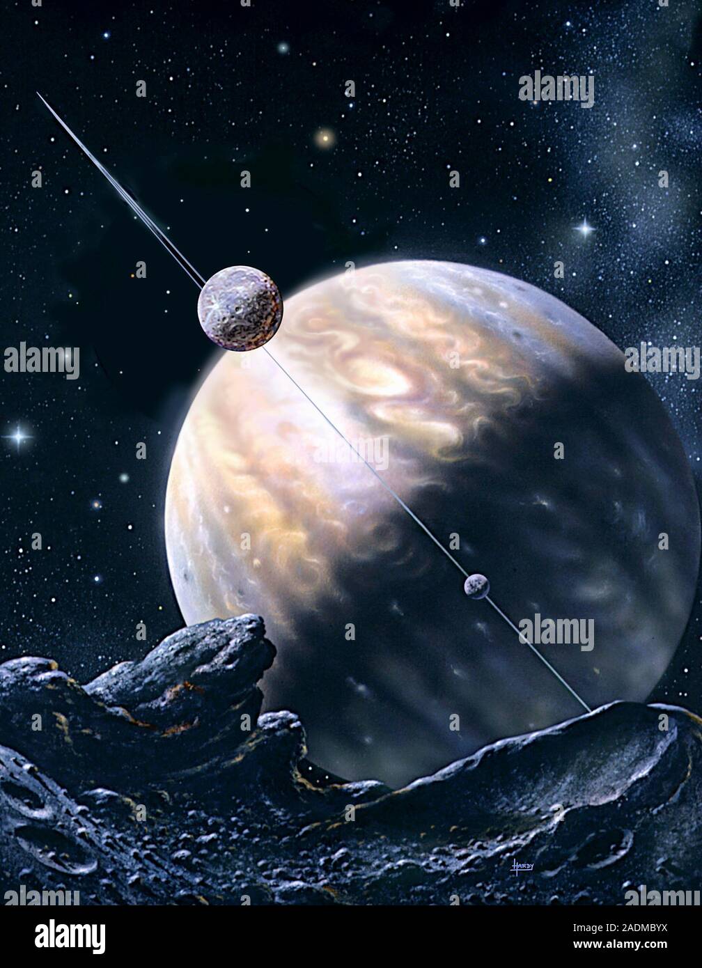 Tau Gruis extrasolar planet. Artwork of the Jupiter-like planet that ...