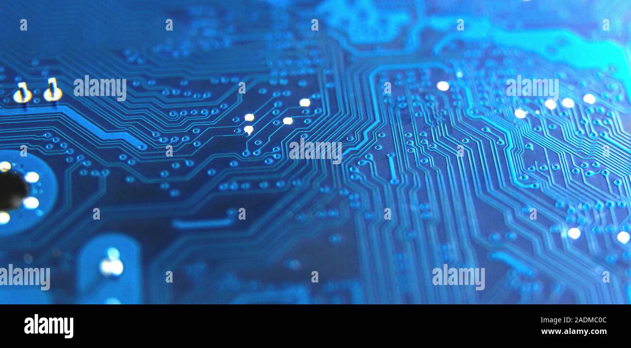 Modern printed circuit board, electronic circuit board, textolite ...