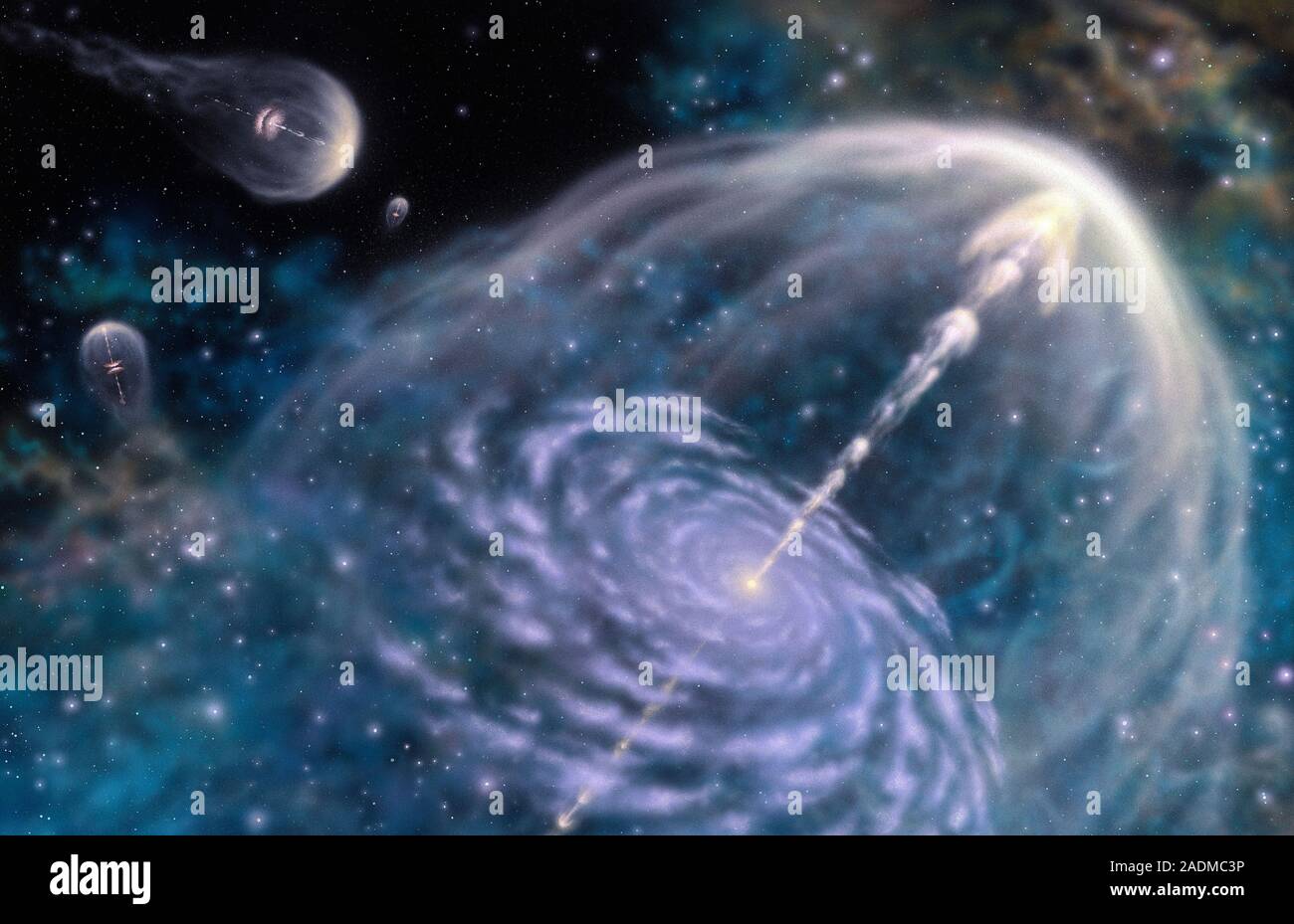 Protoplanetary disc around Orion, artwork. Embryonic stars in the Orion ...
