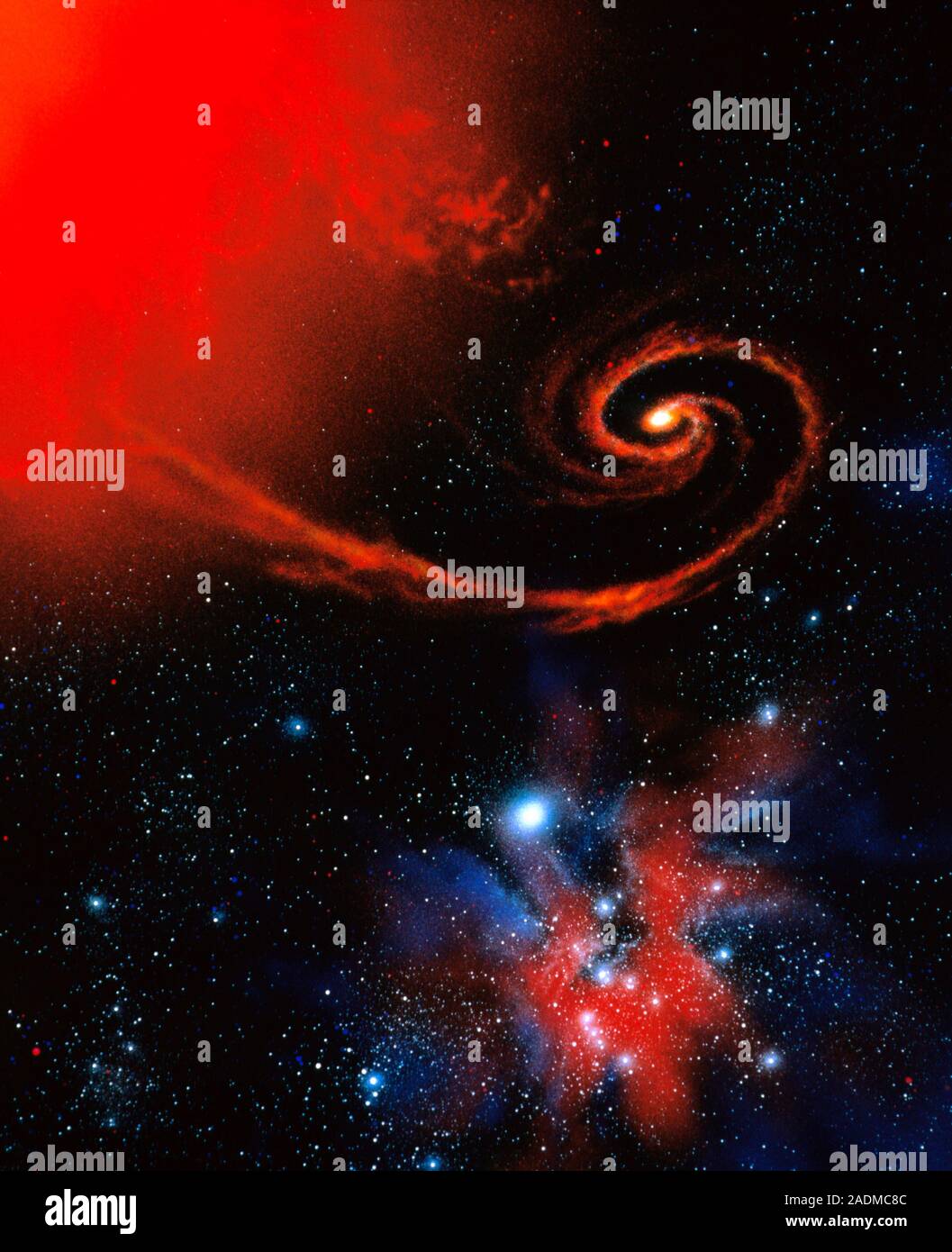 Artist's impression of a binary star system consisting of a black hole ...