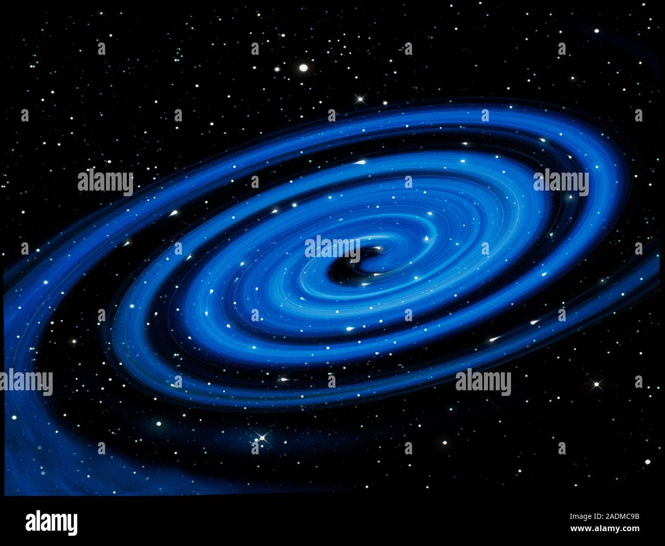 Accretion disc. Computer graphic illustration depicting an accretion ...