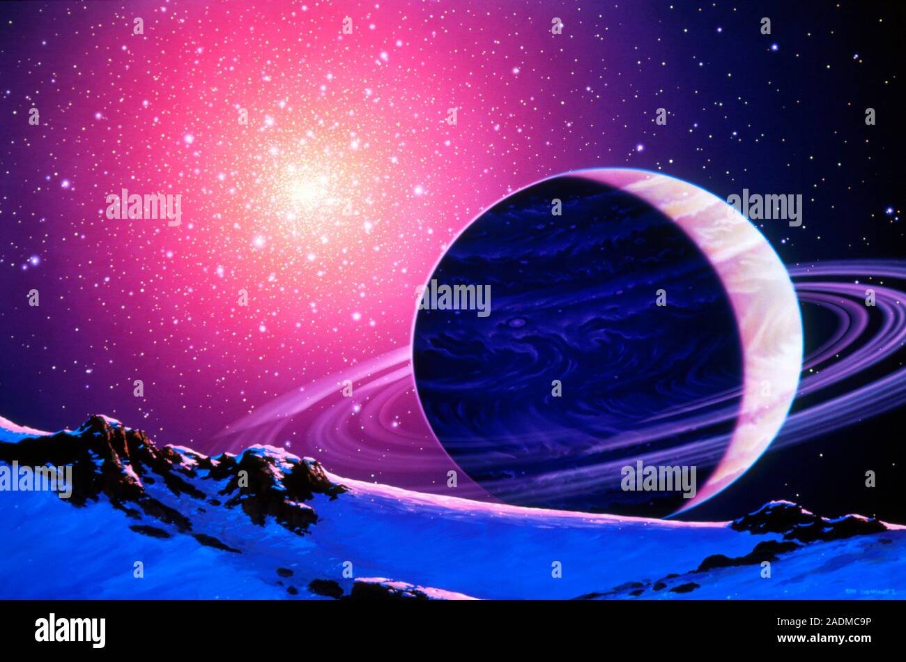 Brown dwarf. Artwork of a planet-like brown dwarf star" on the edge of ...