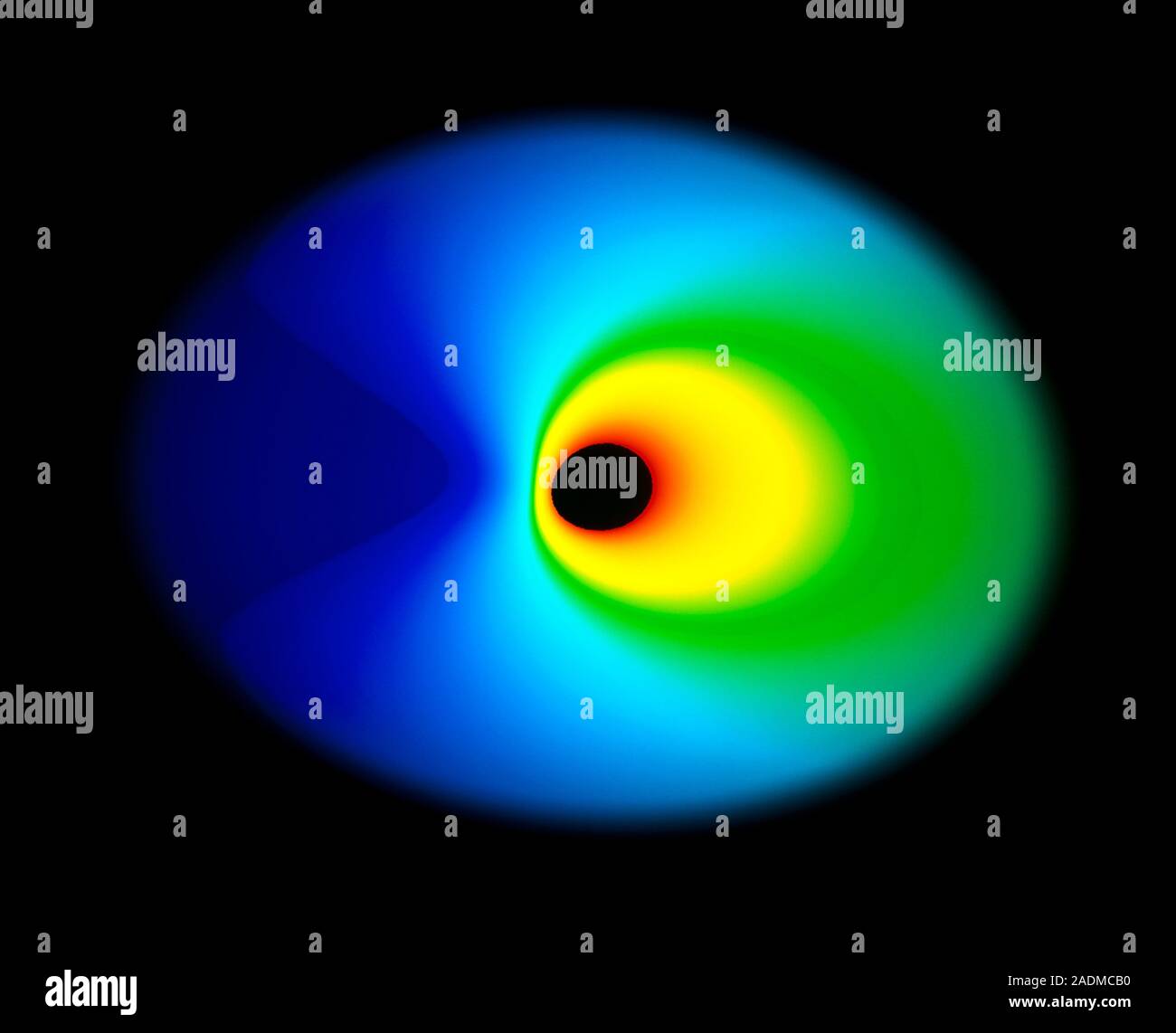 Black hole. Computer model of the accretion disc around a rotating ...