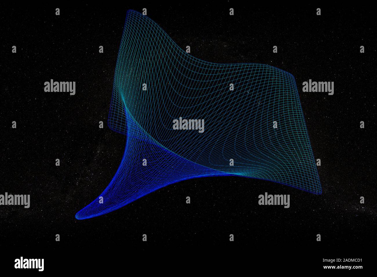 Black hole, computer artwork. The black hole is shown as a ...