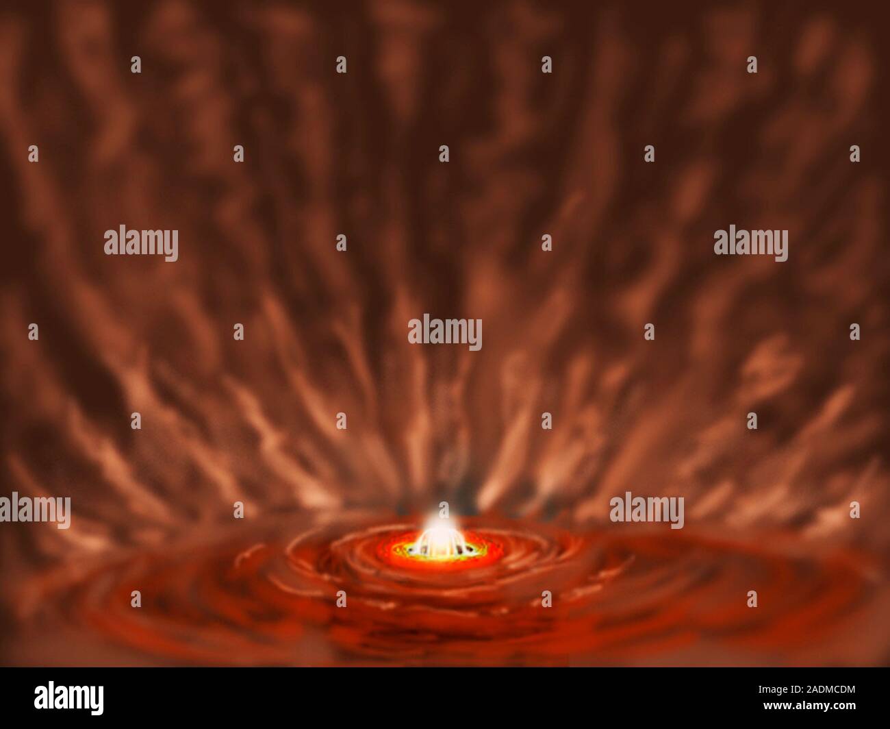 Variable star and disk. Image 4 of 4. Artwork of the young star at the ...
