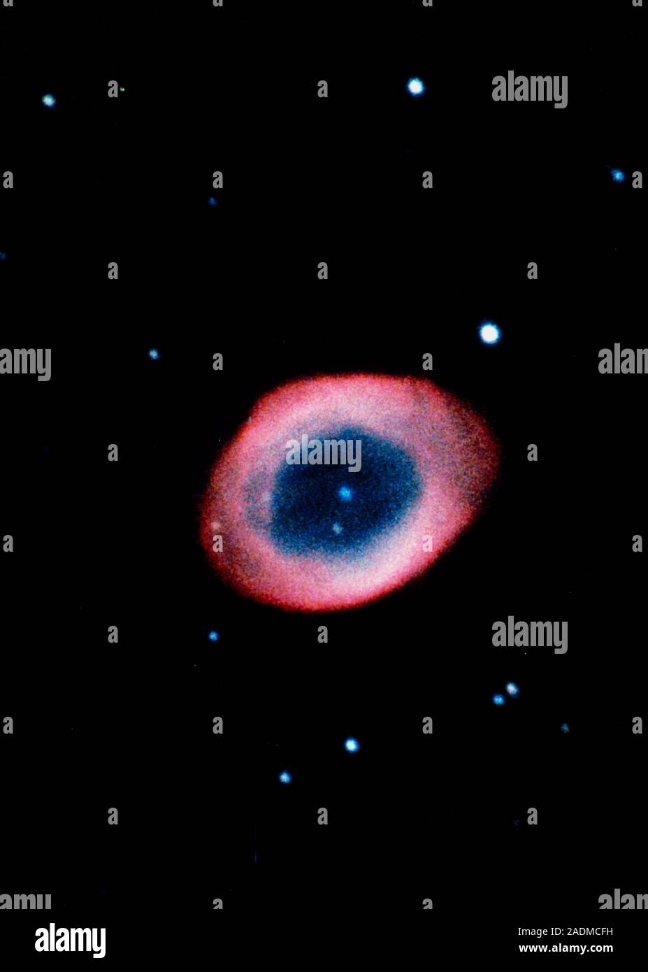Optical photograph of the Ring Nebula (M57, NGC 6720), a planetary ...