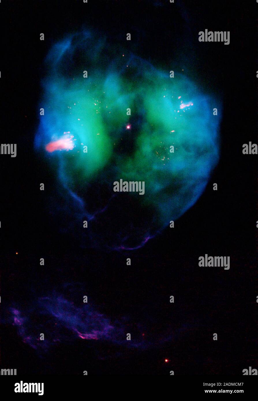 Planetary nebula NGC 2371, Hubble Space Telescope (HST) image. A ...
