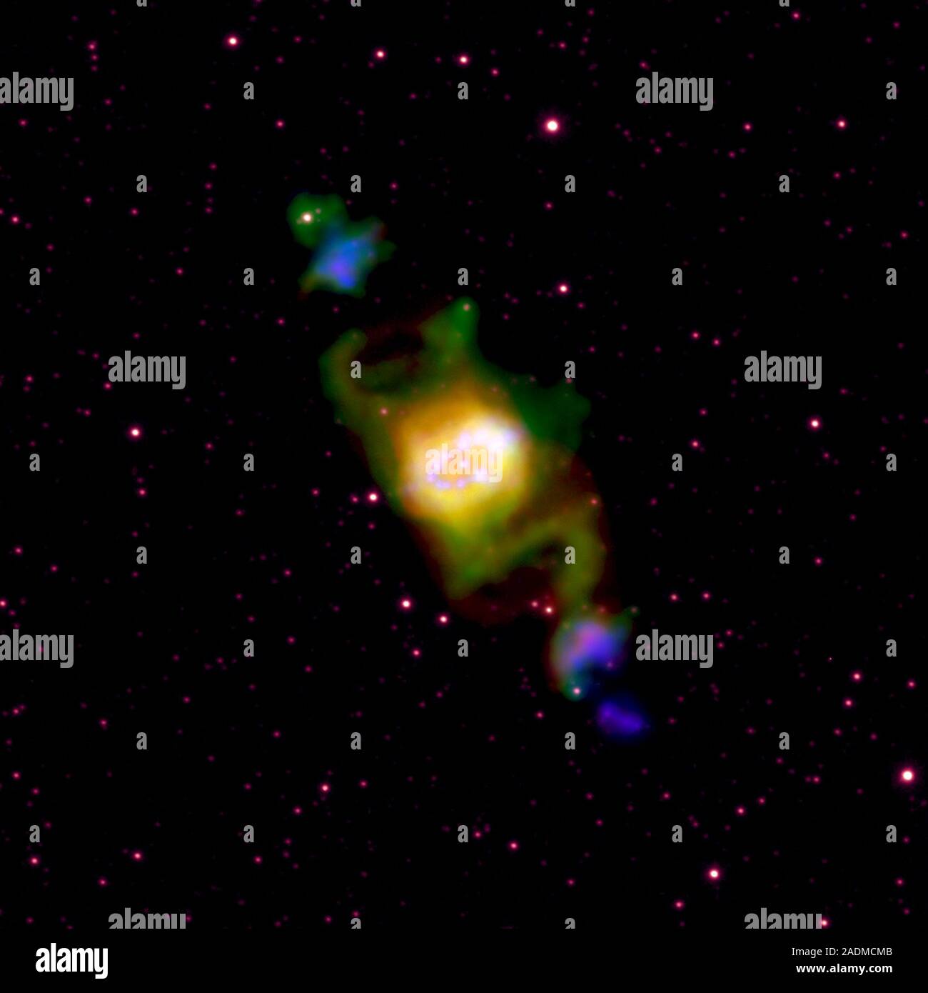IP6 planetary nebula, infrared image. A planetary nebula is a series of ...
