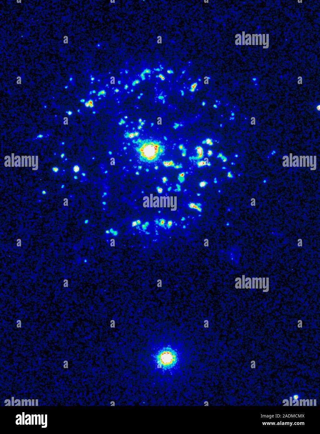 T Pyxidis nova. Coloured Hubble space telescope image of gas blobs ...