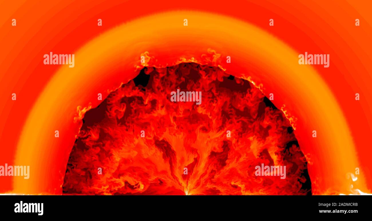 Supernova 1987a explosion (image 3 of 5). Computer simulation of a star ...