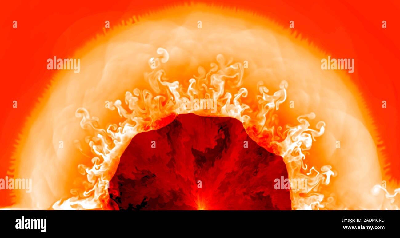 Supernova 1987a explosion (image 5 of 5). Computer simulation of a star ...