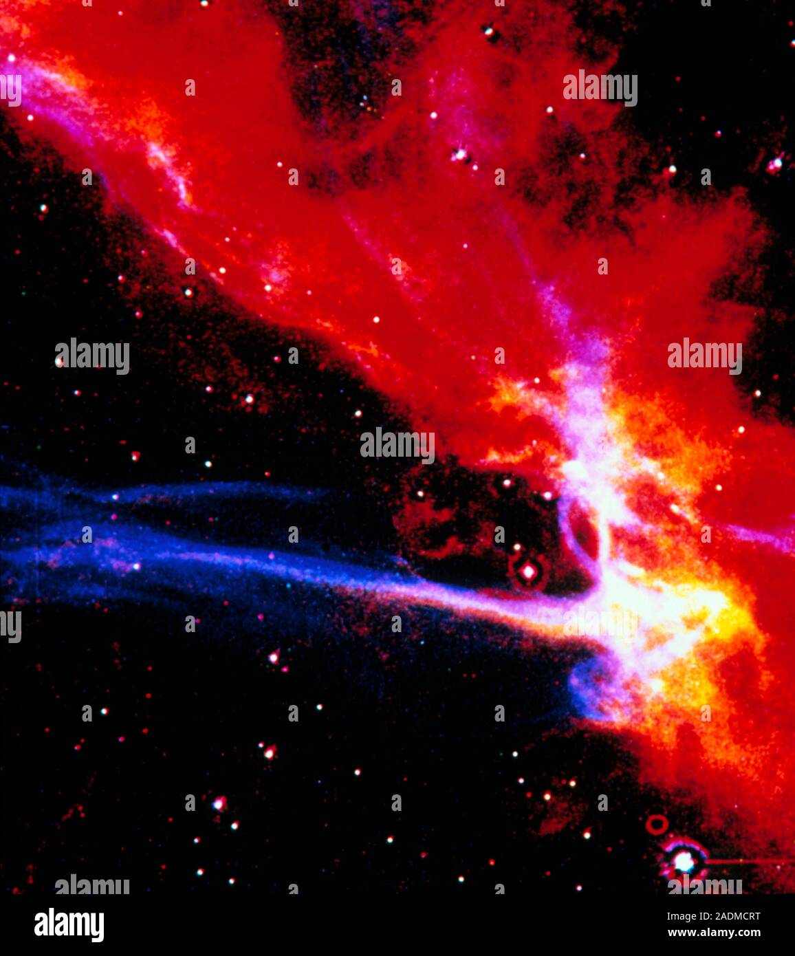 Composite of three colour images of the Cygnus Loop supernova remnant ...