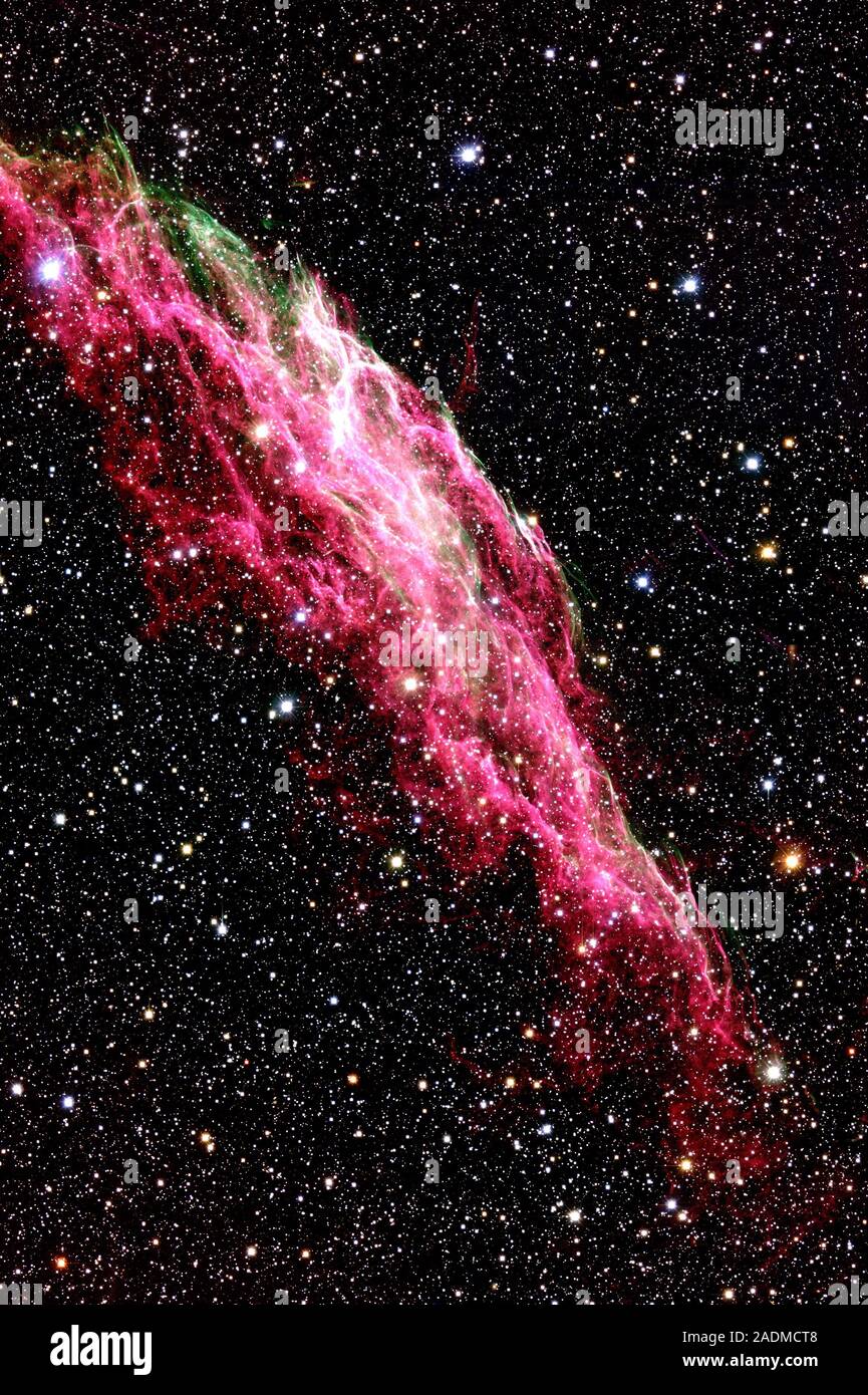 Veil nebula. Optical image of part of the Veil nebula (Cirrus Nebula ...