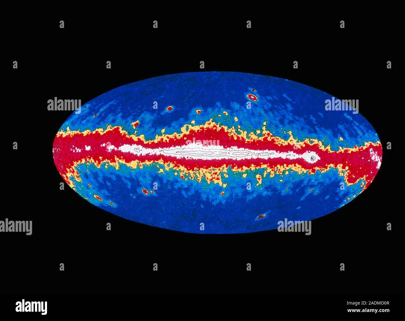 Coloured gamma-ray map of the whole sky. The colour code runs from ...