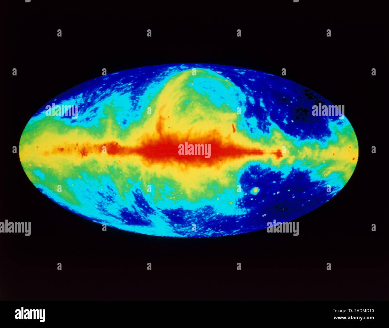 Radio map of whole sky and our Milky Way galaxy. Computer-processed ...