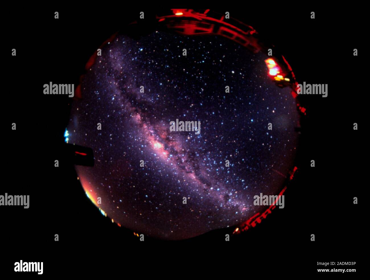 The Milky Way. Fish-eye lens optical image of the night sky, showing ...