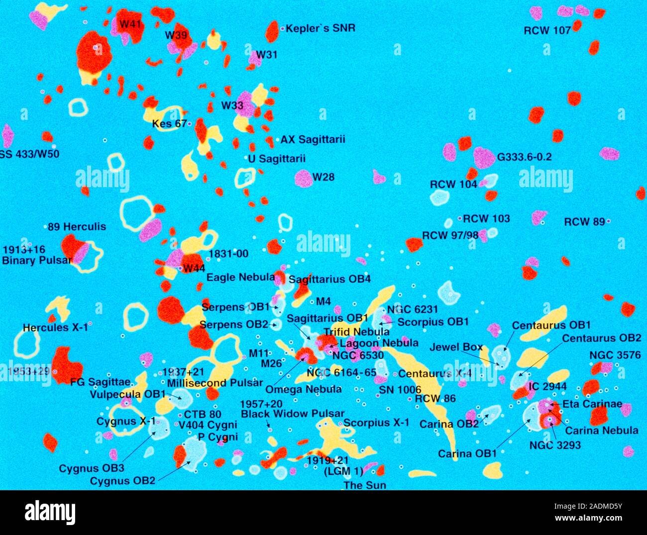 The Sagittarius Arm. Map of the Sagittarius spiral arm of our Milky Way ...