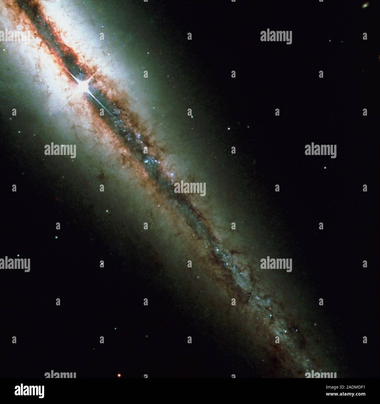 Spiral galaxy NGC 4013. Edge-on optical image of the galaxy NGC 4013 ...