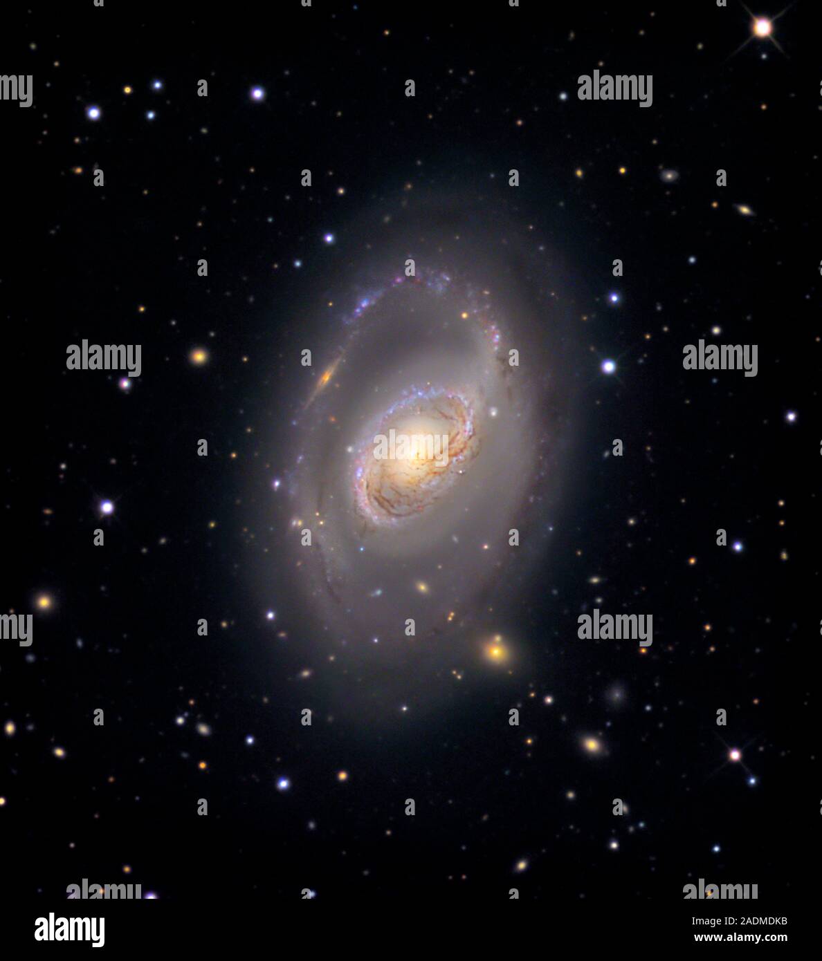 Barred spiral galaxy M96. M96, or NGC 3368, is a spiral galaxy in the ...