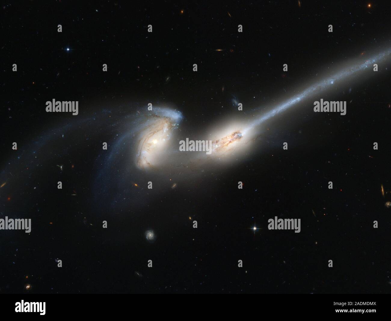 The Mice colliding galaxies, optical image taken by the Hubble Space ...