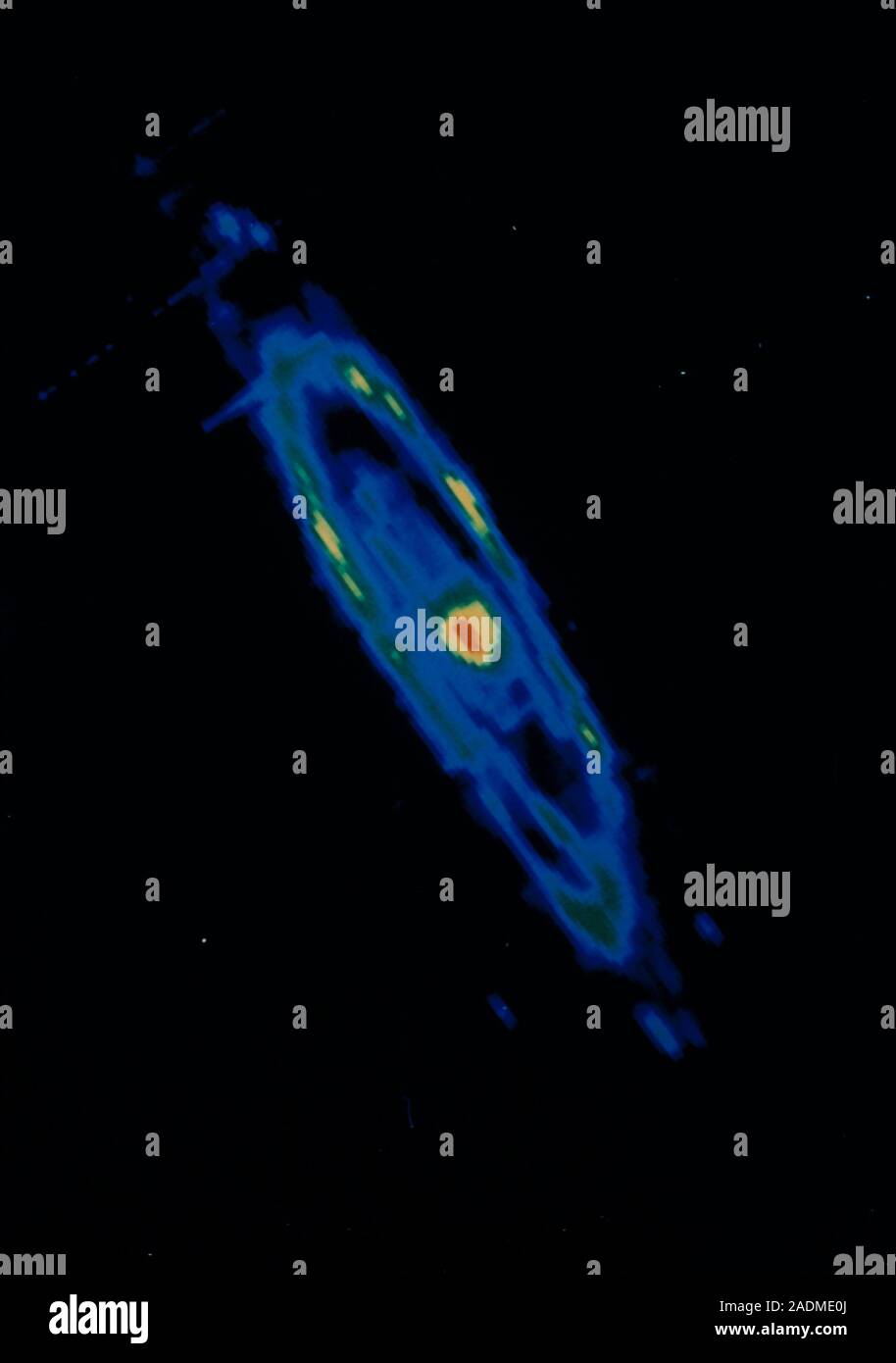 Infrared image of the Andromeda Galaxy (M31) recorded by the Infrared ...