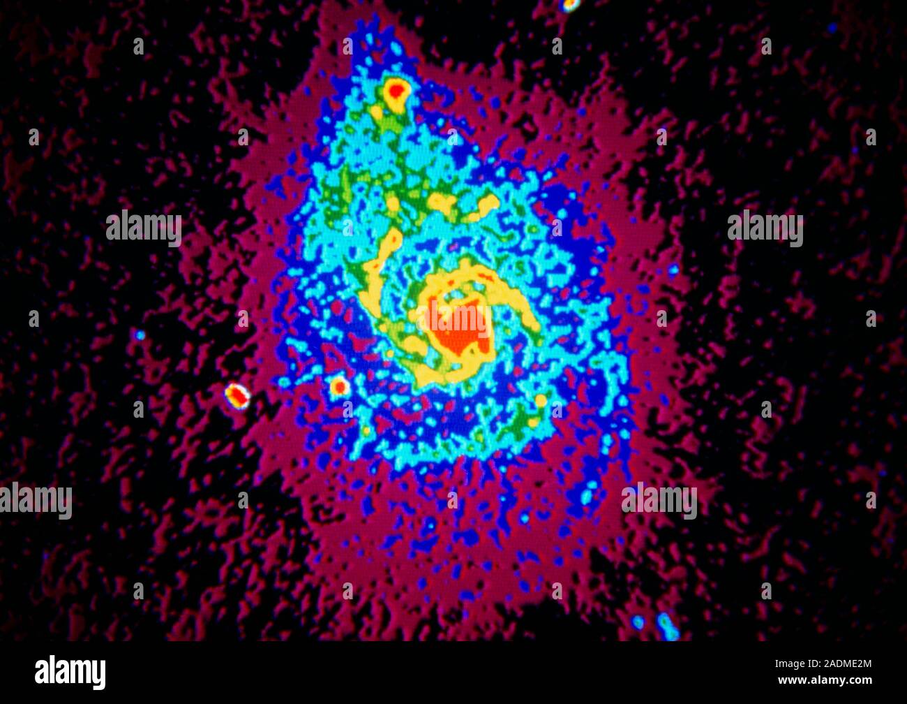 Image-processed radio map of the Whirlpool Galaxy (M51), made at the 21 ...